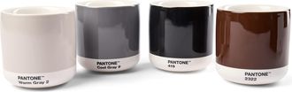 Pantone Porzellan Latte Macchiato Thermobecher, 220ml, 4er-Set: Warm Gray 2 C, Cool Gray 2 C, Brown 2322, Black 419 C
