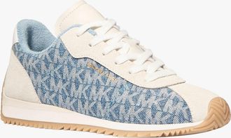 Michael Kors Basket Rhodes en denim &agrave; imprim&eacute; logotyp&eacute; en cuir