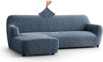 Paulato by GA.I.CO. PAULATO - Bezug für Sofas mit linker Halbinsel (gesehen von vorne), Sofabezug für Ecksofa in L-Form aus Mikrofaser, kratzfestes und maschinenwaschbare