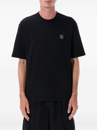 Stone Island T-Shirt mit Logo-Patch - Schwarz
