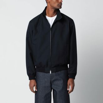 Gucci Blaue Jacke mit Rei&szlig;verschluss aus Wollmisch-Twill