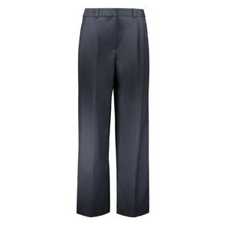 Low Classic Plissierte Wollmischungshose - - Trousers - Damen - Blau - L
