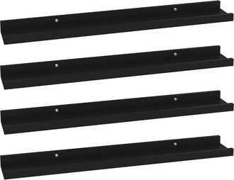 Generic vidaXL 4X Wandregal Bücherregal Wandboard Schweberegal Hängeregal Dekoregal Freischwebend Regal Büroregal Wandablage Schwarz 60x9x3cm