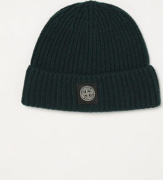 Stone Island Bonnet beanie en laine vierge c&ocirc;tel&eacute;e avec logo Compass