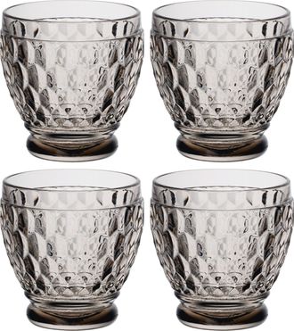 Villeroy & Boch Boston Coloured Shot Glas Smoke 4 Stück Nr. 1173093655 und 4er Set EKM Living Edelstahl Strohhalme