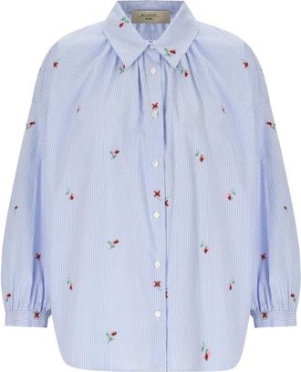 Max Mara Femme, Blouses et Chemises, Bleu, Taille: 44 FR Butterfly Shirt
