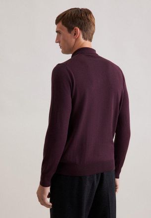 Seidensticker Polokragenpullover Schwarze Rose 1/1 Kragen Uni