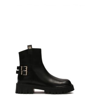 Kazar Lederstiefel mit Rei&szlig;verschluss auf dicker Sohle - - Shoes - Damen - Schwarzk - 41 EU