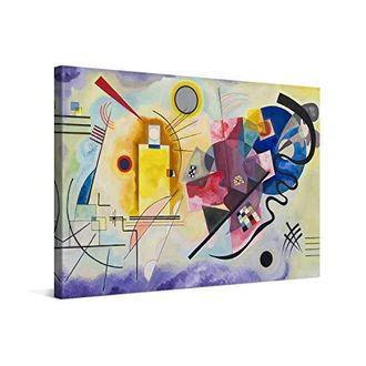 Picanova Wassily Kandinsky - Jaune Rouge Bleu 60x40cm - Photo sur Toile - Impression sur Toile Haut de Gamme - Image sur Toile pour Décoration Murale Moderne -