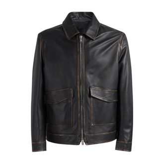 Dondup Homme, Vestes, Noir, Taille: M Biker Regular in Nappa Used