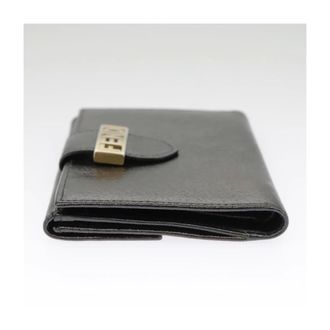 Fendi unisex, Pre-owned, Noir, Taille: ONE Size Portefeuille &agrave; plaque logo textur&eacute; Pre-owned