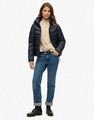 Superdry Fuji - Doudoune à capuche - Bleu marine éclipse