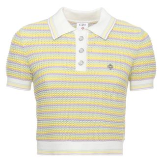 Casablanca Femme, Tops, Multicolore, Taille: 38 FR Bourgeois Striped Logo Polo