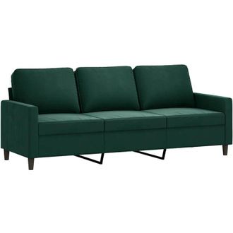 vidaXL vidaXL 3-Sitzer Sof&aacute; Dunkelgr&uuml;n 180 cm Samt