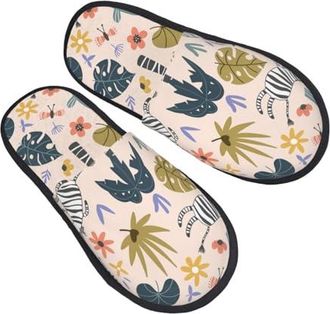 Generic Z&egrave;bre Tropical Femme Homme Slippers Doux Chaussons Chaud Pantoufles Pour Int&eacute;rieur Hiver Automne M