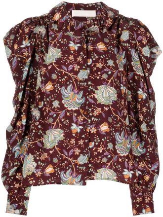 Ulla Johnson Dara Floral Print Silk Blouse Size M