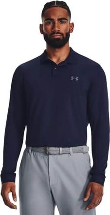 Under Armour Mens Performance Polo 3.0 Long Sleeve, (410) Midnight Navy / / Pitch Gray, X-Large
