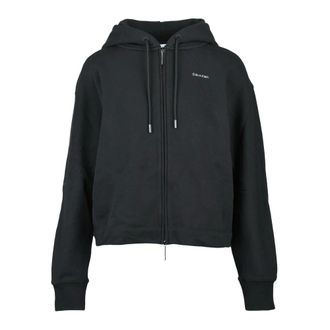 Calvin Klein Femme, Sweatshirts et sweats &agrave; capuche, Noir, Taille: 36 FR Felpa Corta SweaT-shirt