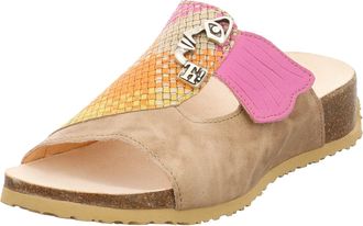 Think Damen Mizzi chromfrei gegerbte nachhaltige Pantolette, Linen/Kombi 4000