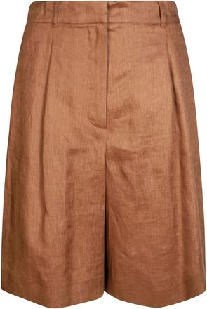 Max Mara Femme, Shorts, Brun, Taille: 38 FR Mstcarav Bermuda Lino