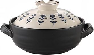 Generic Pot de riz japonais en pierre avec couvercle, cocotte en c&eacute;ramique en terre, ustensiles de cuisine sains, soupe chaude(A,2.5l)