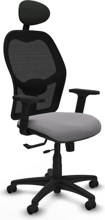 Piqueras y Crespo Hochwertiger B&uuml;rostuhl mit 2D-Armen, h&ouml;henverstellbarer Lendenwirbelst&uuml;tze und festem Kopfteil, ausgestattet mit Syncro/Traslack und Schneideschaum. S