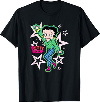 Betty Boop Gr&uuml;nes Top mit Sternen und Punkten T-Shirt