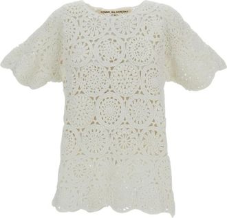Comme Des Gar&ccedil;ons Femme, Blouses et Chemises, Beige, Taille: 40 FR Macram&eacute; T-shirt