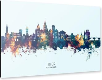 artboxONE Alu-Print 120x80 cm Trier Germany Skyline BlueOrange von Künstler Michael Tompsett