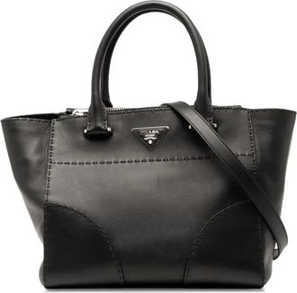 Prada petit sac à main City Stitched Twin Pocket (2010-2025) - Noir