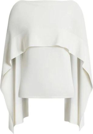 Alberta Ferretti Femme, Vestes, Blanc, Taille: 40 FR Sculptural Cape Knit Top