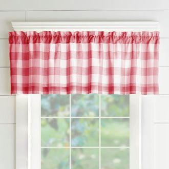 Elrene Home Fashions Farmhouse Living Volant für Fenster, 152,4 x 38,1 cm, Rot/Weiß