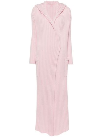 Teddy Cashmere cardigan en maille épaisse - Rose