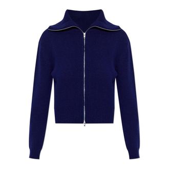 Jil Sander Femme, Pulls, Bleu, Taille: 44 FR Cardigan &agrave; large col