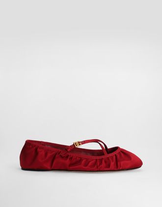 Dolce & Gabbana Ballerina Aus Satin - Frau Flat Rot 38