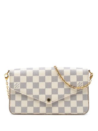Louis Vuitton sac &agrave; bandouli&egrave;re Damier Azur Pochette Felicie (2016) - Blanc
