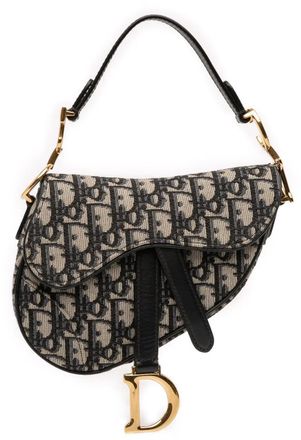 Dior Hobo Bags - Mini Oblique Canvas Saddle Bag - Gr. unisize - in Blau - f&uuml;r Damen