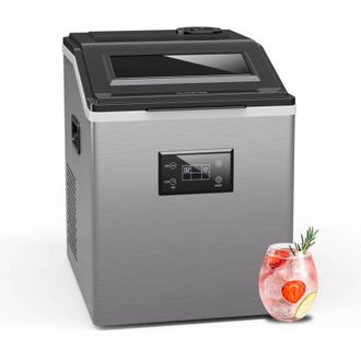 Klarstein Klarstein - FrostMaster Machine &agrave; gla&ccedil;ons, 40 kg/jour, 34 gla&ccedil;ons en 15 min, panneau led, acier inoxydable, machine &agrave; gla&ccedil;ons maison, Ice Maker avec
