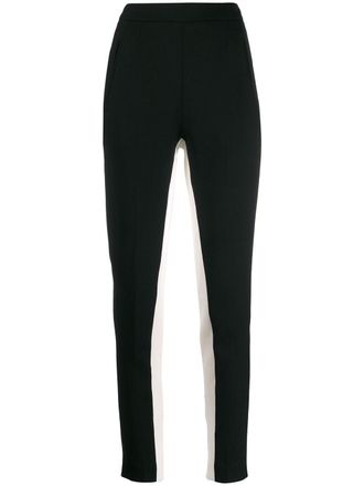 Stella McCartney pantalon skinny &agrave; bandes lat&eacute;rales contrastantes - Noir