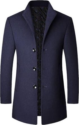 Generic Manteau Homme Mi-Long en Laine Chaud pour Hiver Trench Coat Classique Parka Pardessus Caban Couleur Unie Slim Fit Business Duffle-Coats Coup-Vent Reve