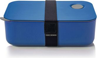 Yoko Design 1387 Brotdose luftdicht Kunststoff blau 19 x 6,5 x 12 cm