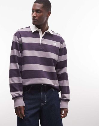 The North Face U - Rugby-Sweatshirt in Transcendent Grey/Endle mit Polo-Kragen-Grau