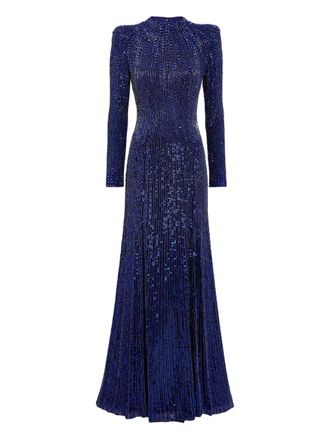 Jenny Packham robe longue Aurora - Bleu