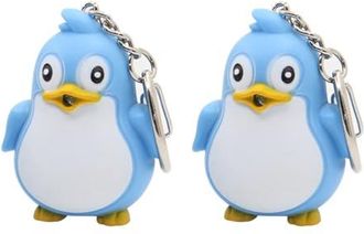 Garneck Porte-Cl&eacute;s Pingouin LED Sonore 2 Pi&egrave;ces Effets Lumineux pour Paquet &agrave; Dos et Paquet &agrave; Main D&eacute;coration Animali&egrave;re
