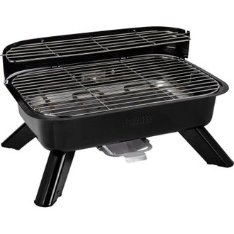 Princess 01.112252.01.001 &eacute;lectrique, charbon de bois Barbecue avec protection anti-vent, avec pied, avec r&eacute;glage manuel de la temp&eacute;rature noir Q751442