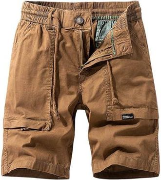 Generic Pantalon cargo pour homme, pantalon de jogging, short d&eacute;contract&eacute; pour homme, taille extensible, &eacute;t&eacute;, plage, travail, style 10, caf&eacute;, 31W