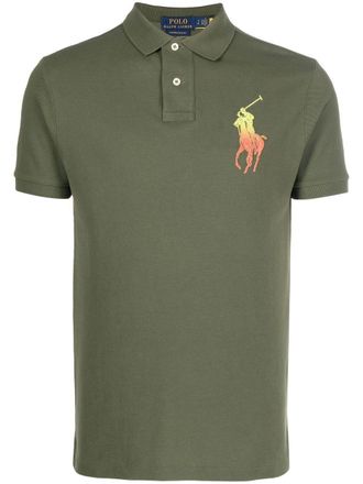 Polo Ralph Lauren polo &agrave; logo brod&eacute; - Vert