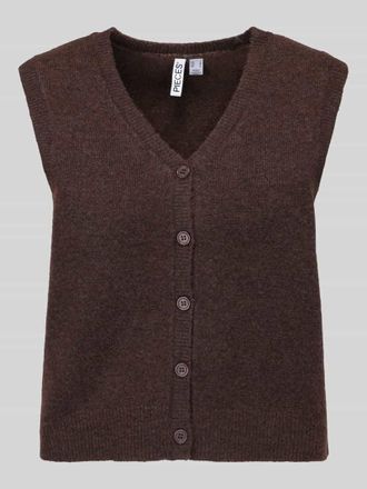 Pieces Regular Fit Weste mit V-Ausschnitt Modell SALLY