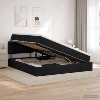 vidaXL Vidaxl Letto Con Contenitore E Materasso Nero 180 X 200 Cm Velluto