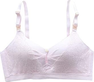 Generic Soutien-gorge 2026 pour femme - Double bouton - Pour lallaitement - Sous-v&ecirc;tements post-partum - Anneau en acier, rose, 64